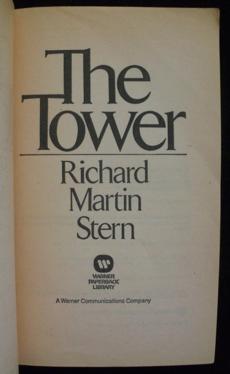 The Tower by Richard Stern new York Pulp Fiction - Etsy