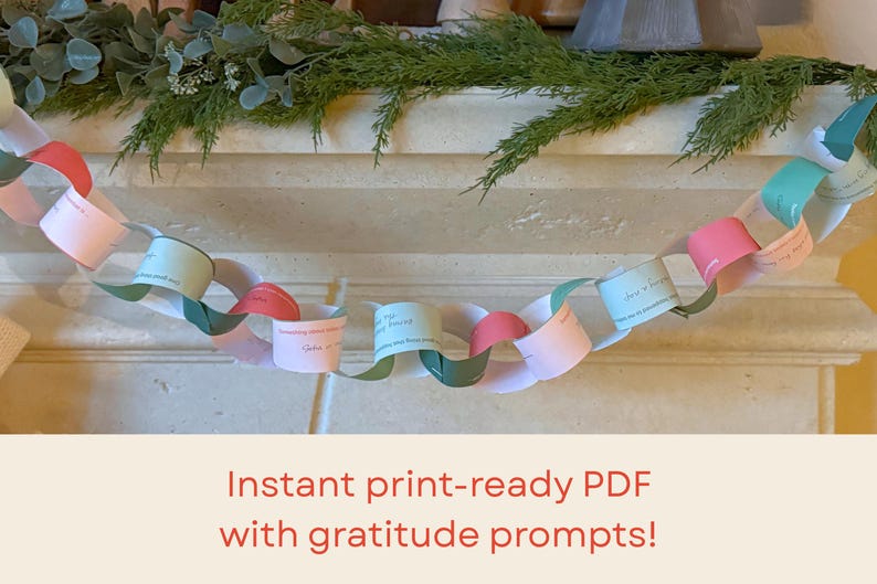 Gratitude Paper Chain Template, Christmas Theme | Instant Download - Etsy