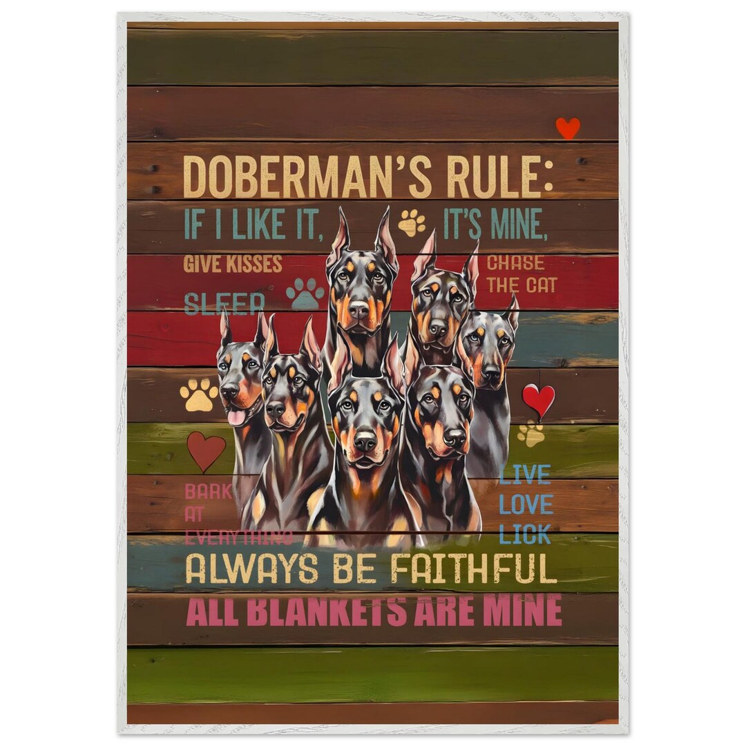 Funny Doberman Rules Art – Humorous Dog Lover Gift - Etsy