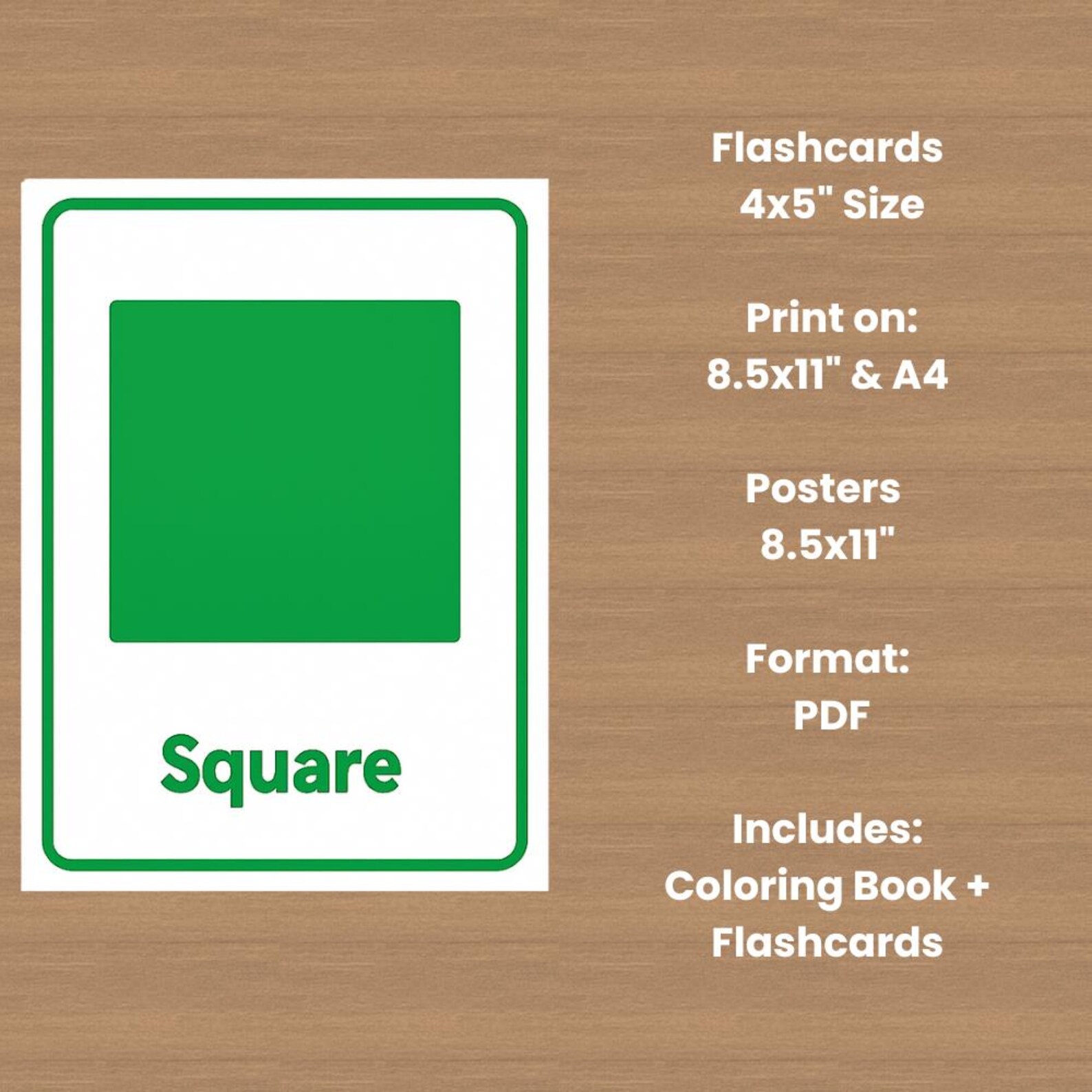 25 Shapes Flash Cards for Kids – Educational Geometry Flashcard Set ...