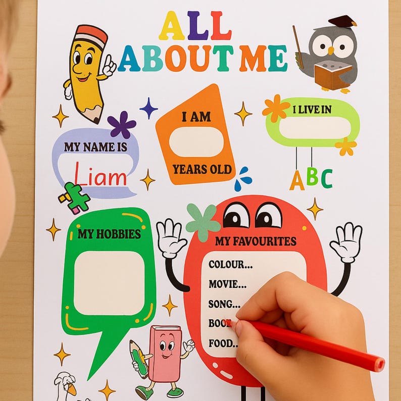 All About Me Poster – Printable PDF (A4 & US Letter) – Preschool ...