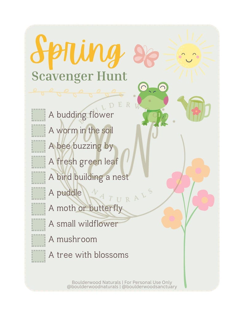 Spring Scavenger Hunt Bundle Printable for Kids | 4 Nature Hunts ...