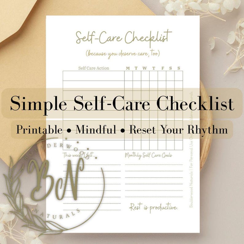BLANK Printable Self-care Checklist for Moms | Daily & Weekly Self-care ...