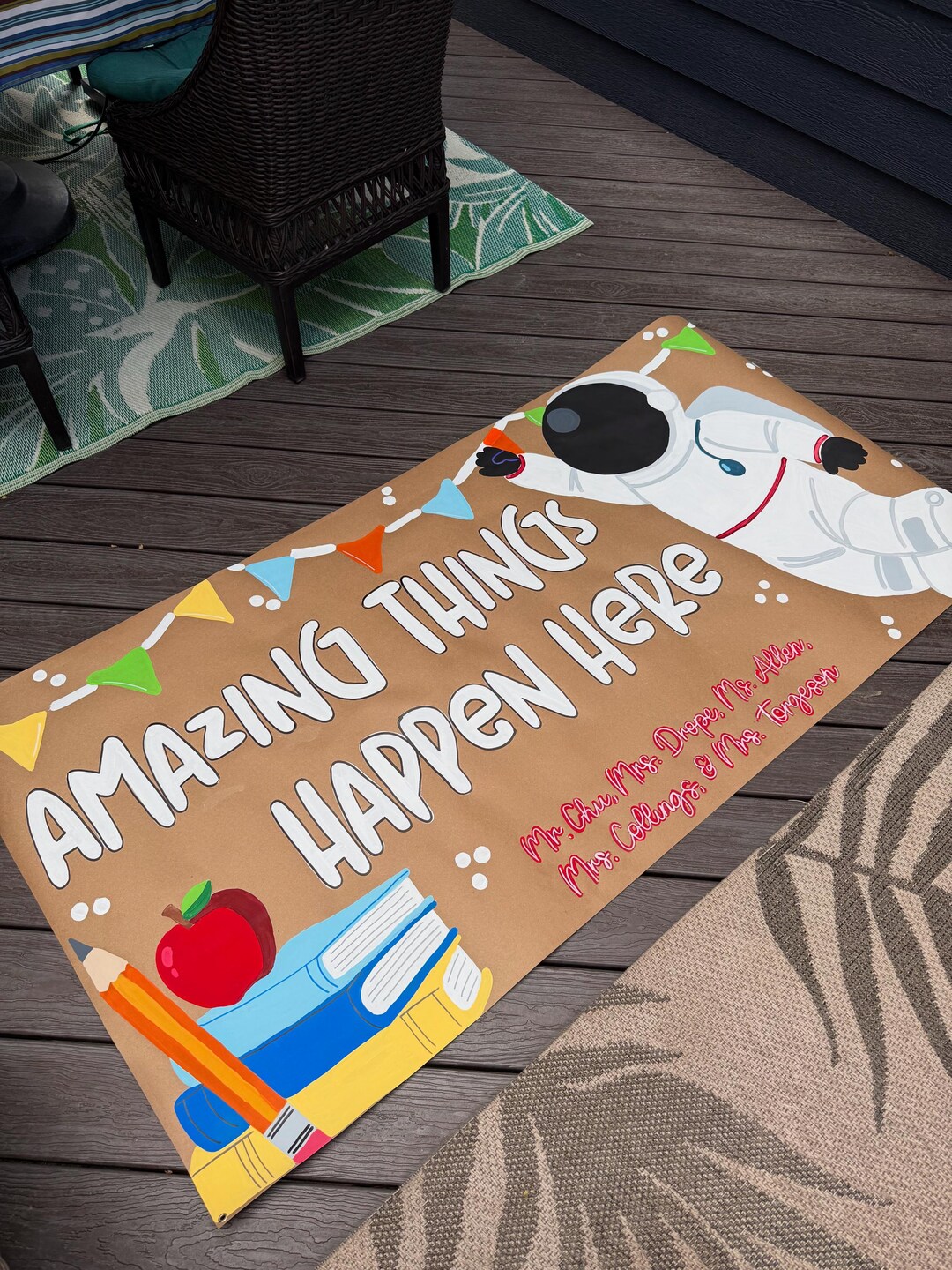 Brown Paper Painted Banner | Custom Party Decor for Birthdays ...