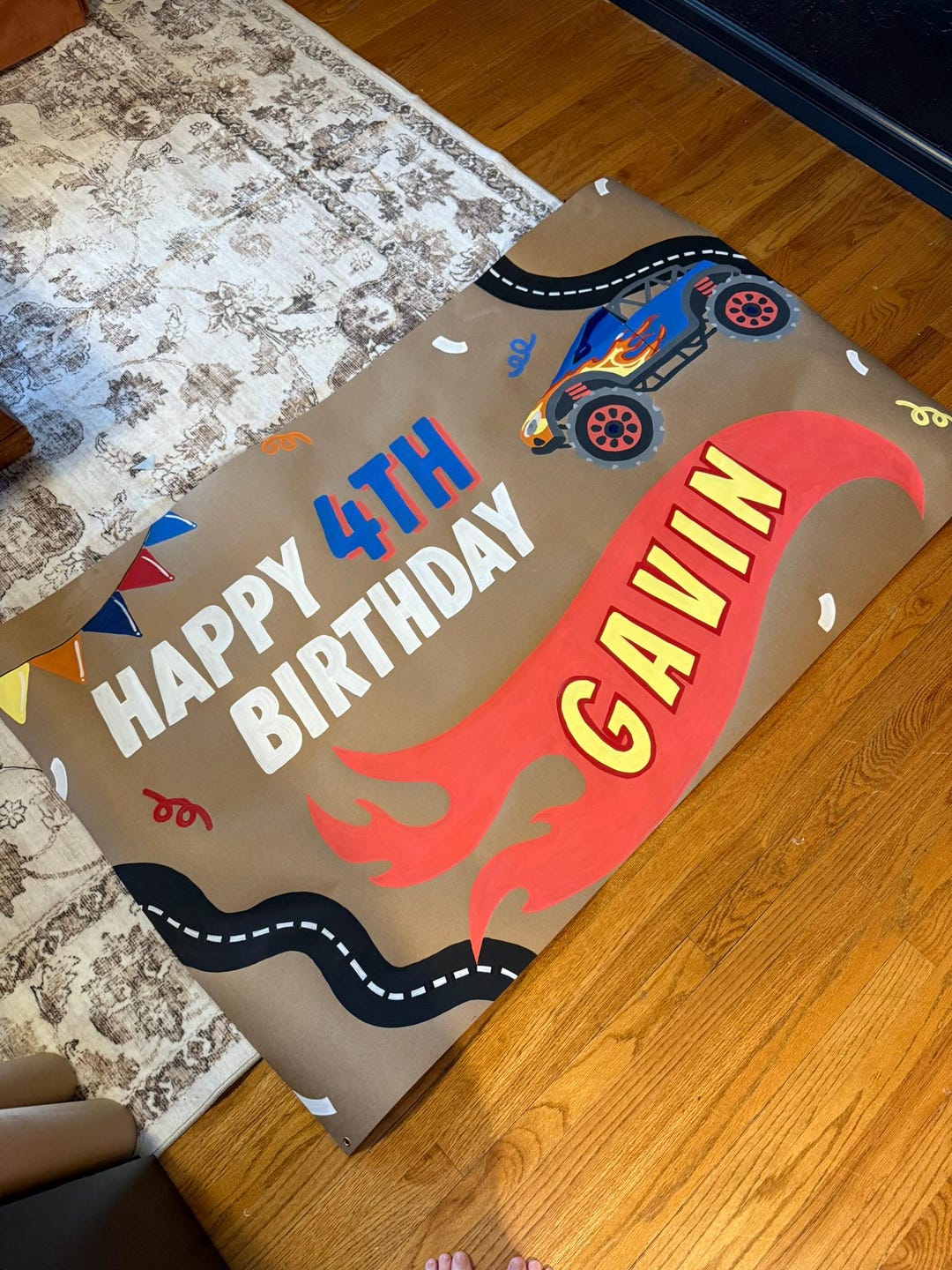 Brown Paper Painted Banner | Custom Party Decor for Birthdays ...