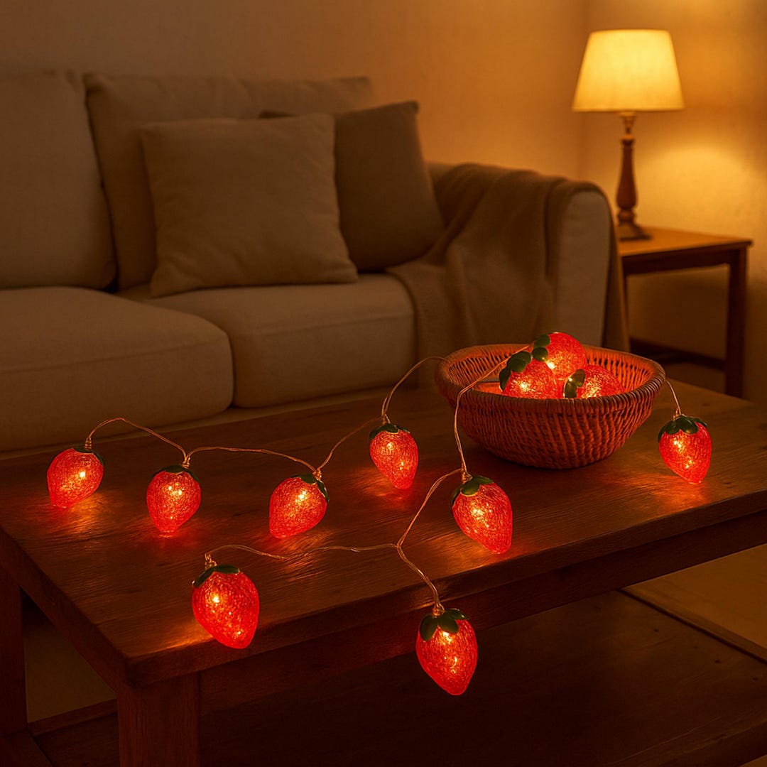 Strawberry Fairy String Lights: Whimsical Bedroom Garland - Battery ...