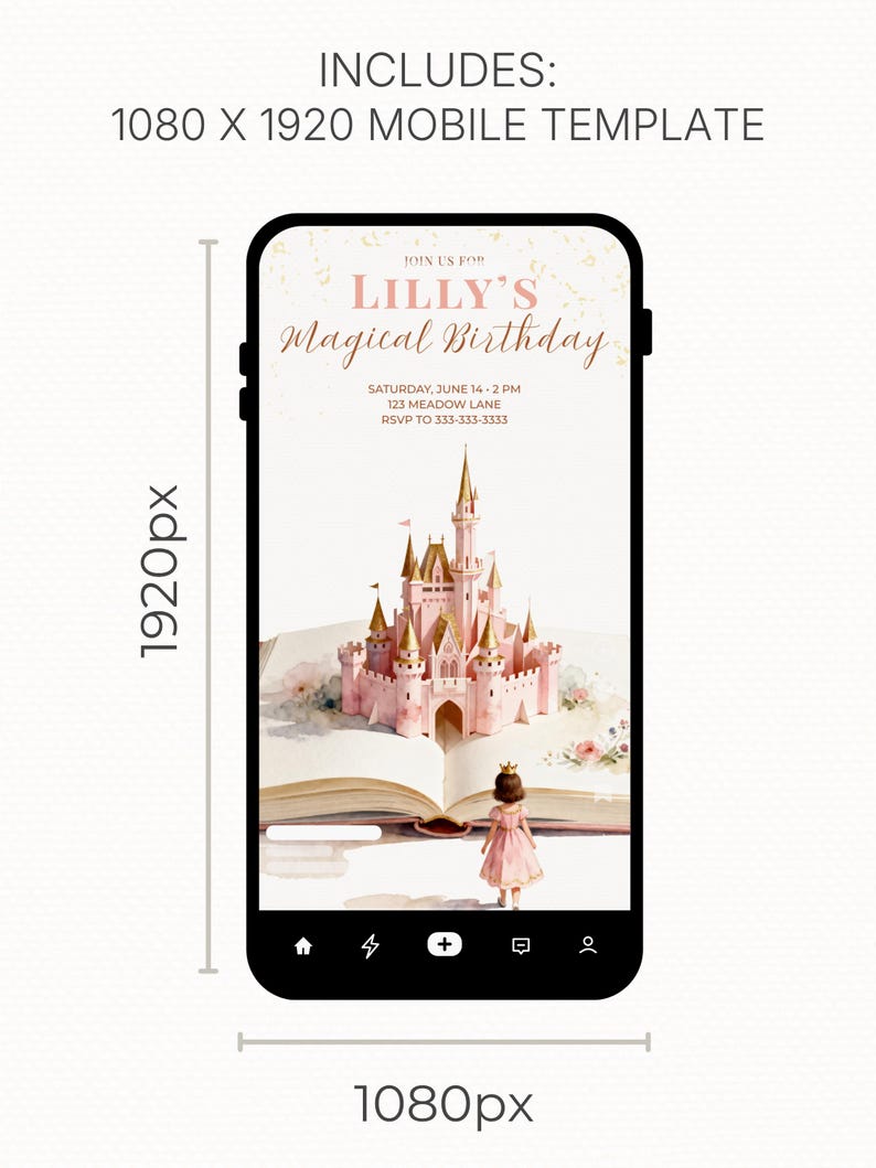 Magical Princess Birthday Invitation - Custom Storybook Castle ...