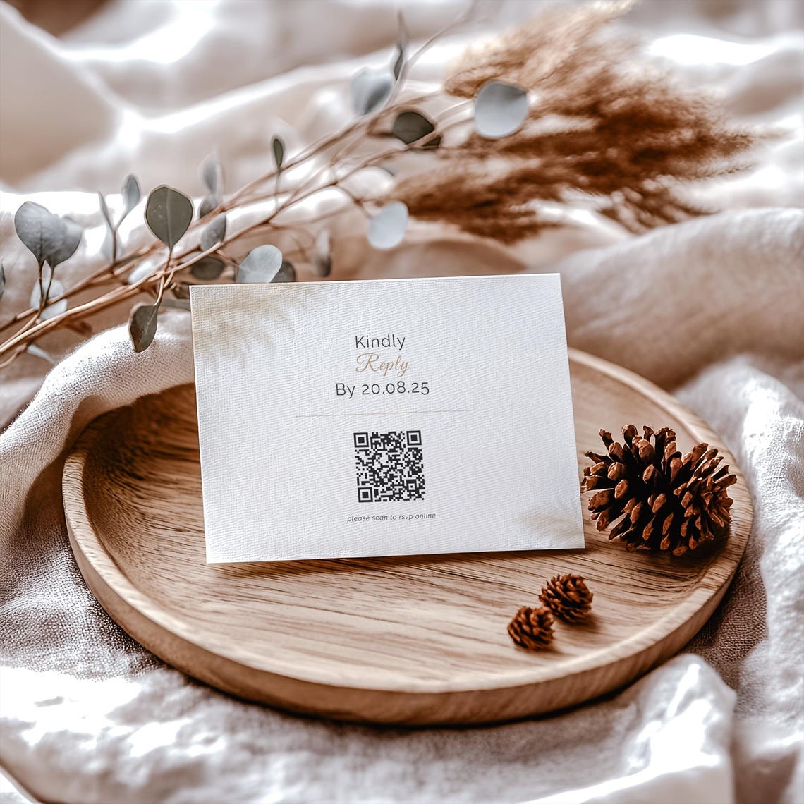 Modern RSVP Card Template – Digital Download - Elegant Wedding Response ...