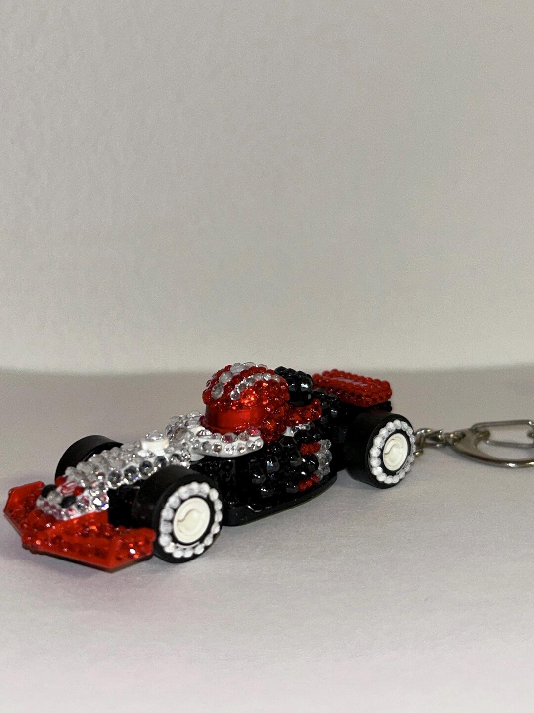 Bedazzled F1 LEGO Keychain | Haas Formula One Car Bag Charm - Etsy