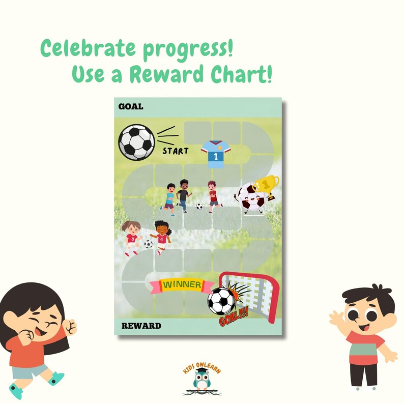 Soccer Reward Chart for Kids | Printable Goal Tracker | Football ...