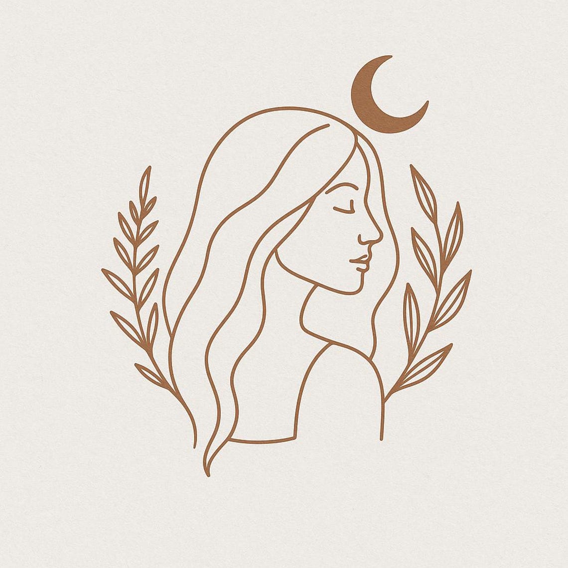 Minimal Boho Woman Line Art - Etsy