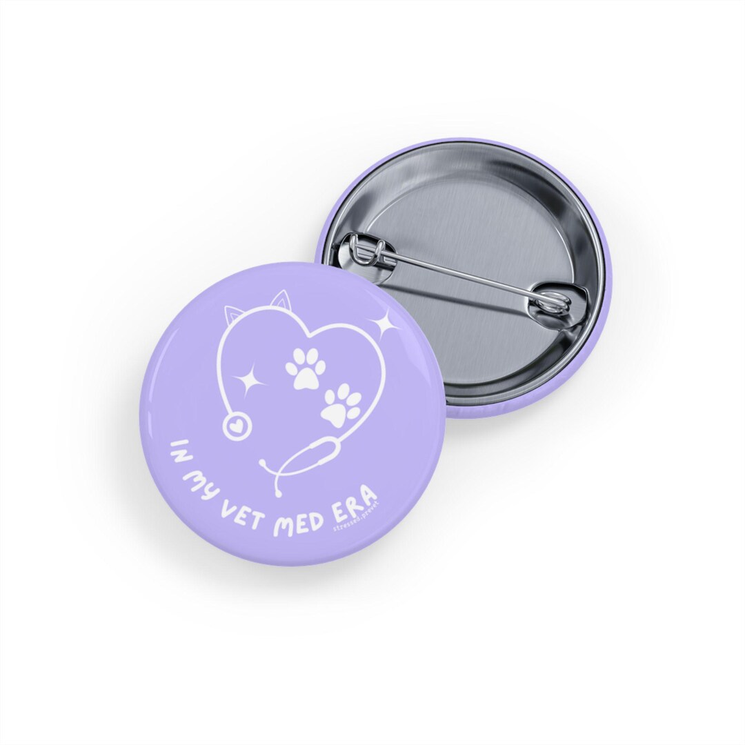 Vet Med Era Pin: Heart Stethoscope With Cat Ears & Paw Prints - Etsy