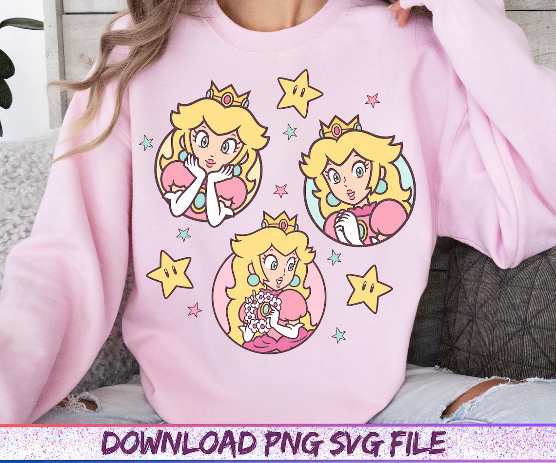 Princess Sublimation Design PNG, Peach Sublimation File, Video Game ...