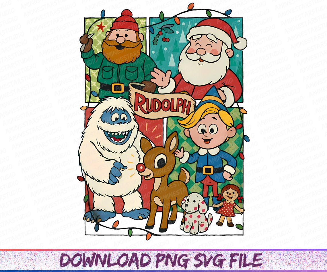 Rudolph the Red Nosed Reindeer Christmas File Digital Printable ...