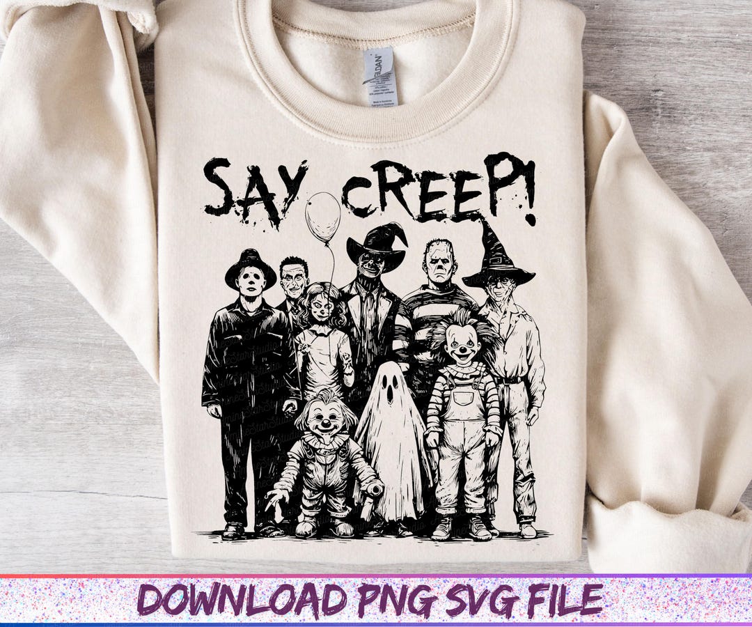 Say Creep Png, Retro Halloween Png, Horror Movie Png, Horror Halloween ...