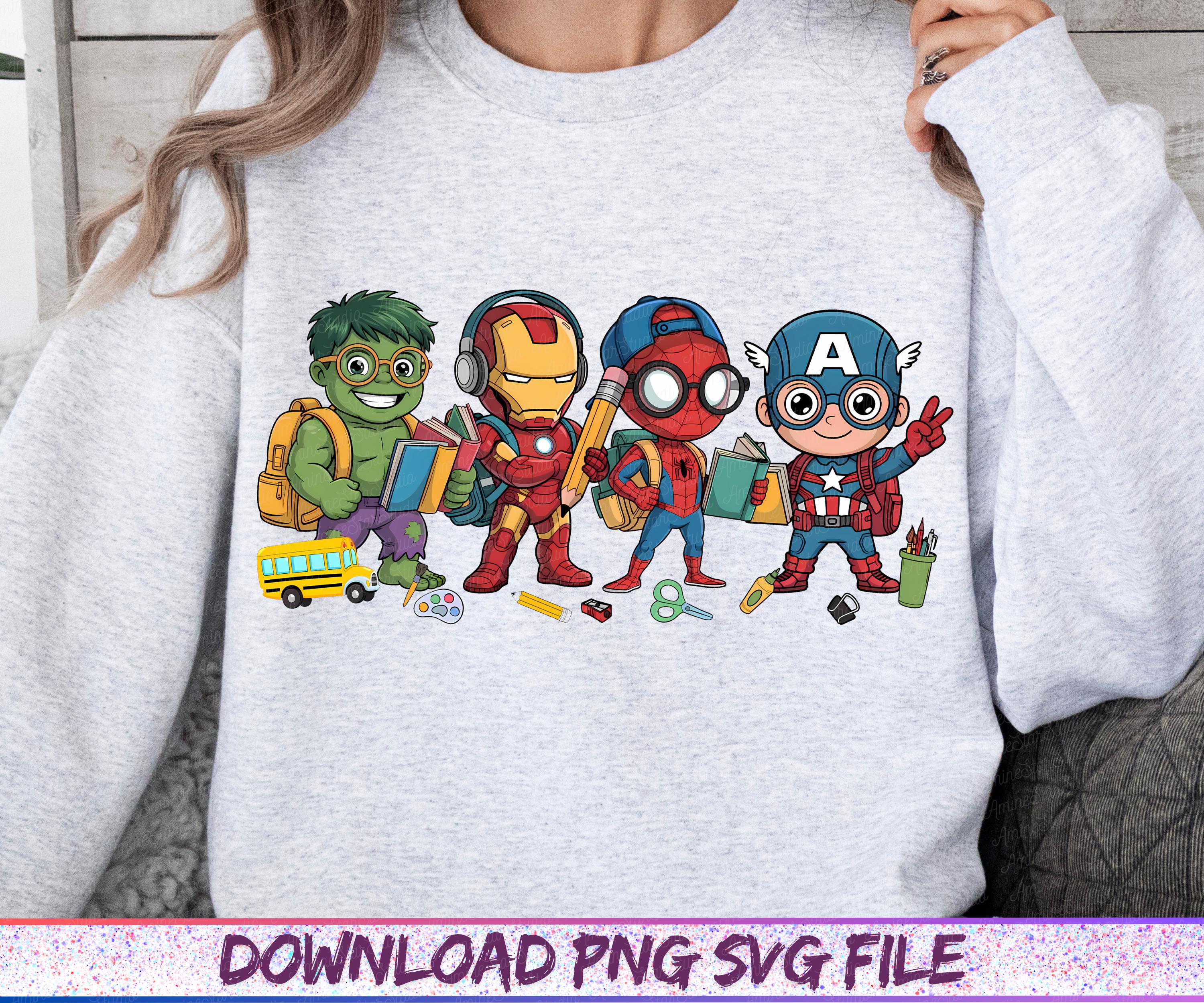 Superhero Back to School Png Bundle, School Boys Png, Preppy Back to ...