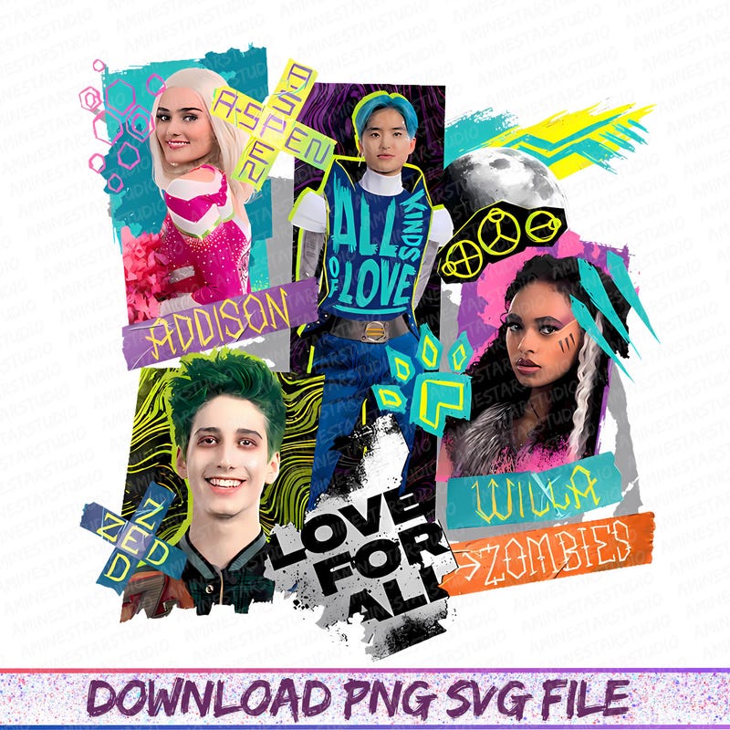 Zombies 4 Characters Png - Etsy