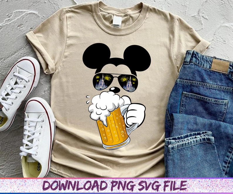 Mickey Beer Minnie Wine Front and Back PNG, Epcot Drinking Around the ...
