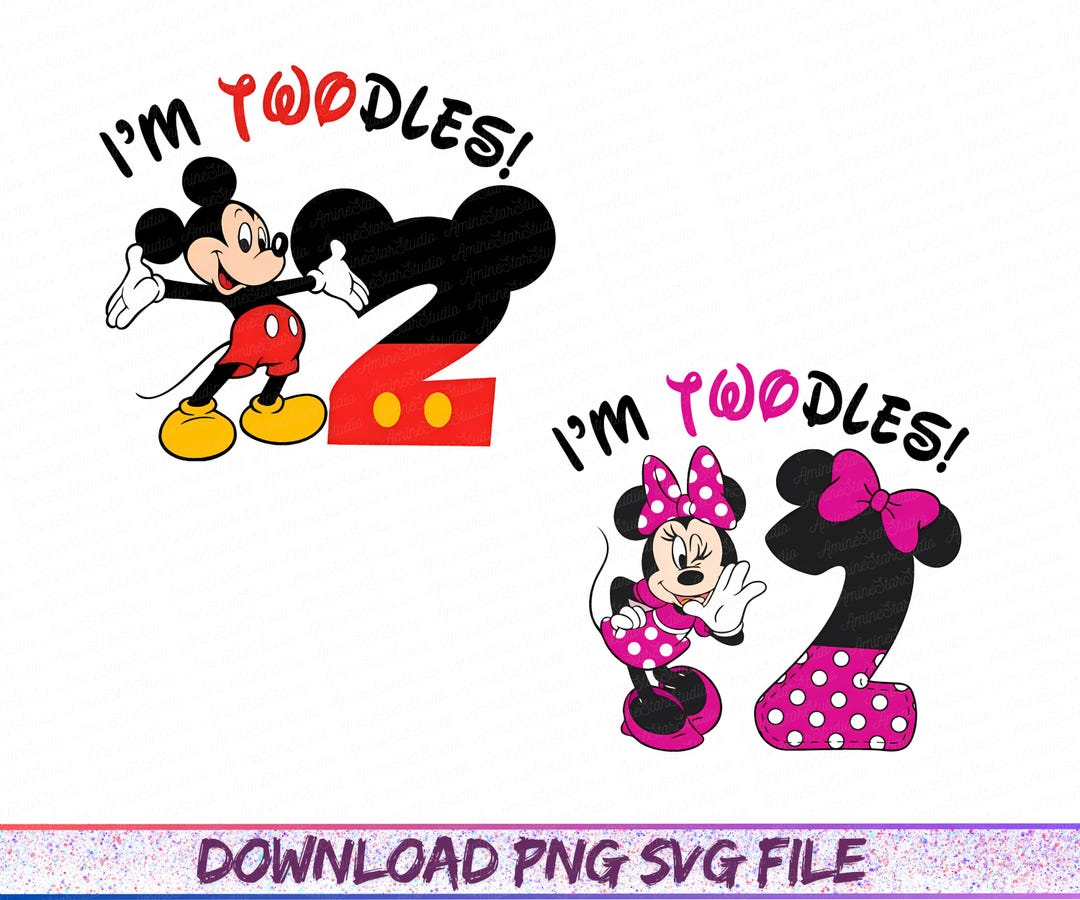 I'm Twodles Mouse Svg, Mouse Two Svg,mouse 2nd Birthday Svg,mouse Head ...