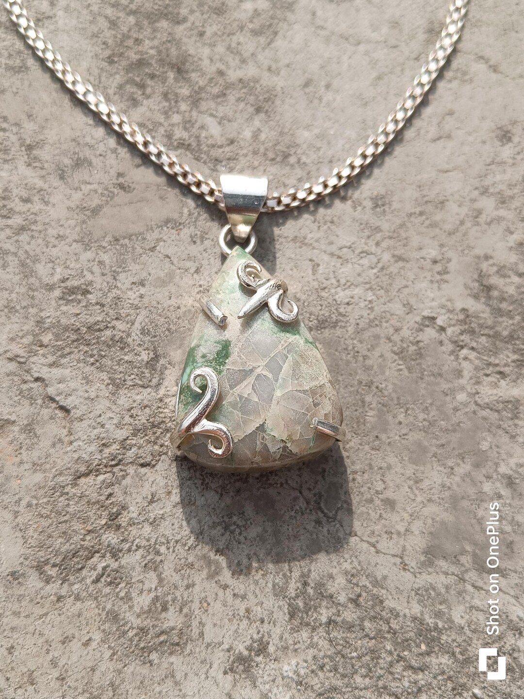 Handmade Variscite Pendant in Sterling Silver | Antique Gemstone ...