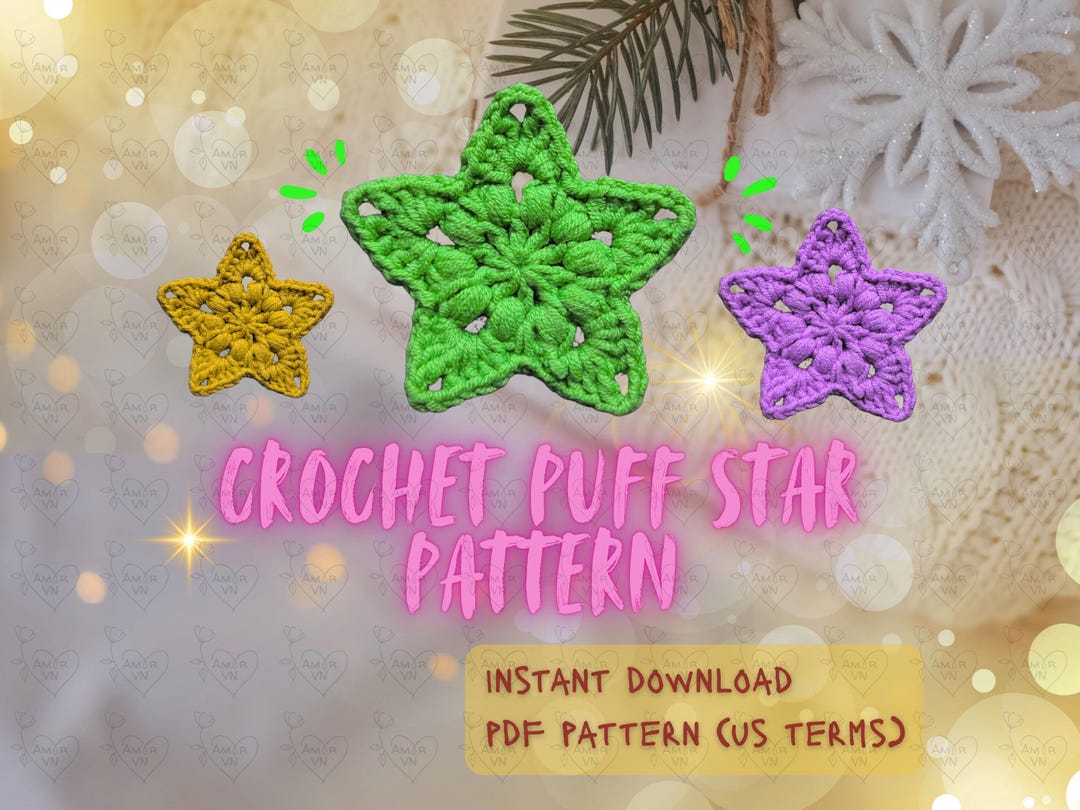 Crochet Puff Star Pattern | Crochet Star Ornament | Gift Ideas ...