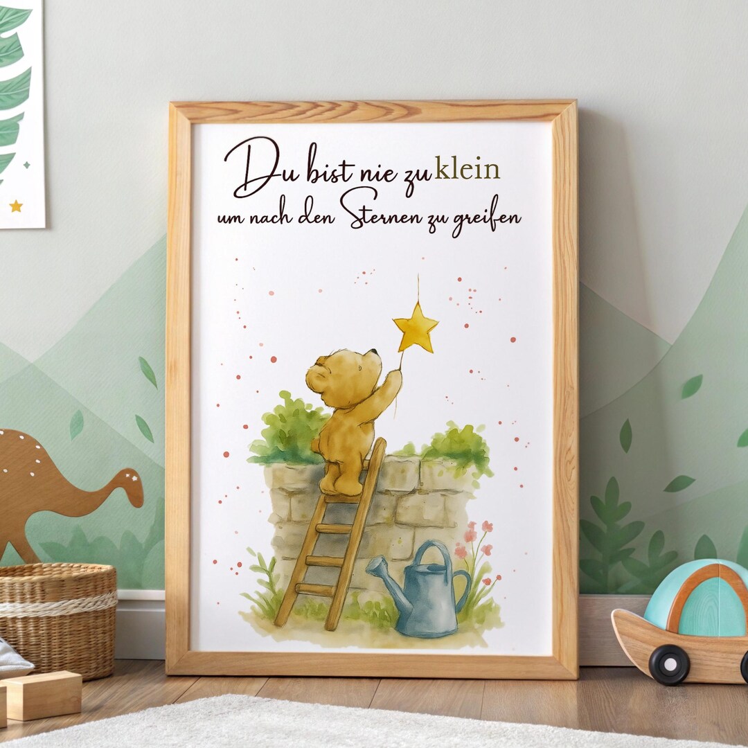 Children's Room Poster "you're Never Too Small..." - Cute Bear on a ...