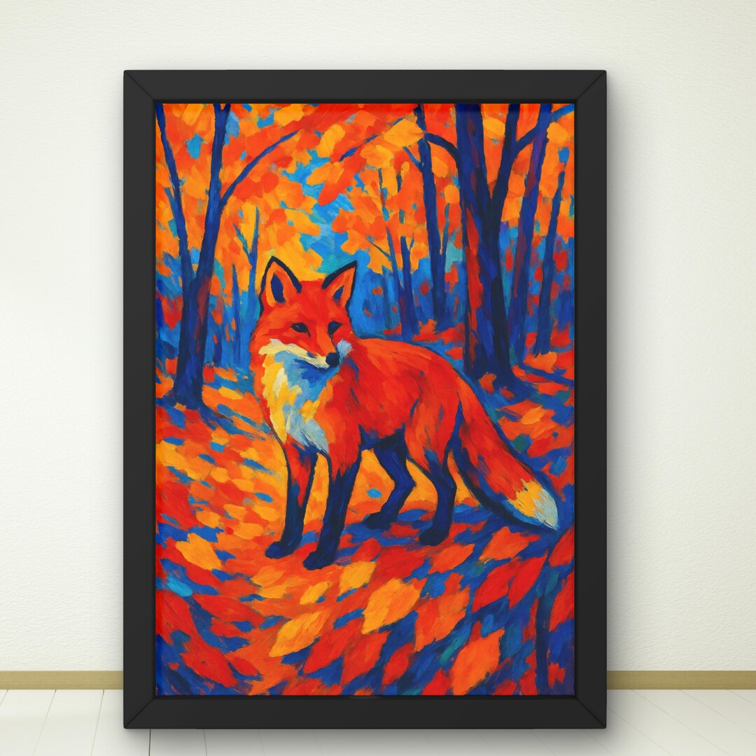 Digital Download Autumn Poster – Fox in the Forest, Fauvism Art ...