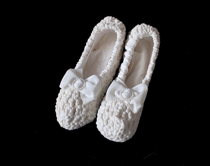 RARE Burial Shoes / 1940s WHITE Crepe Funeral Death Slippers - Etsy