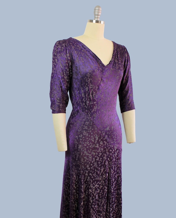 Rare 1920s Dress/ 20s Purple Metallic Lame Dress / 19… - Gem