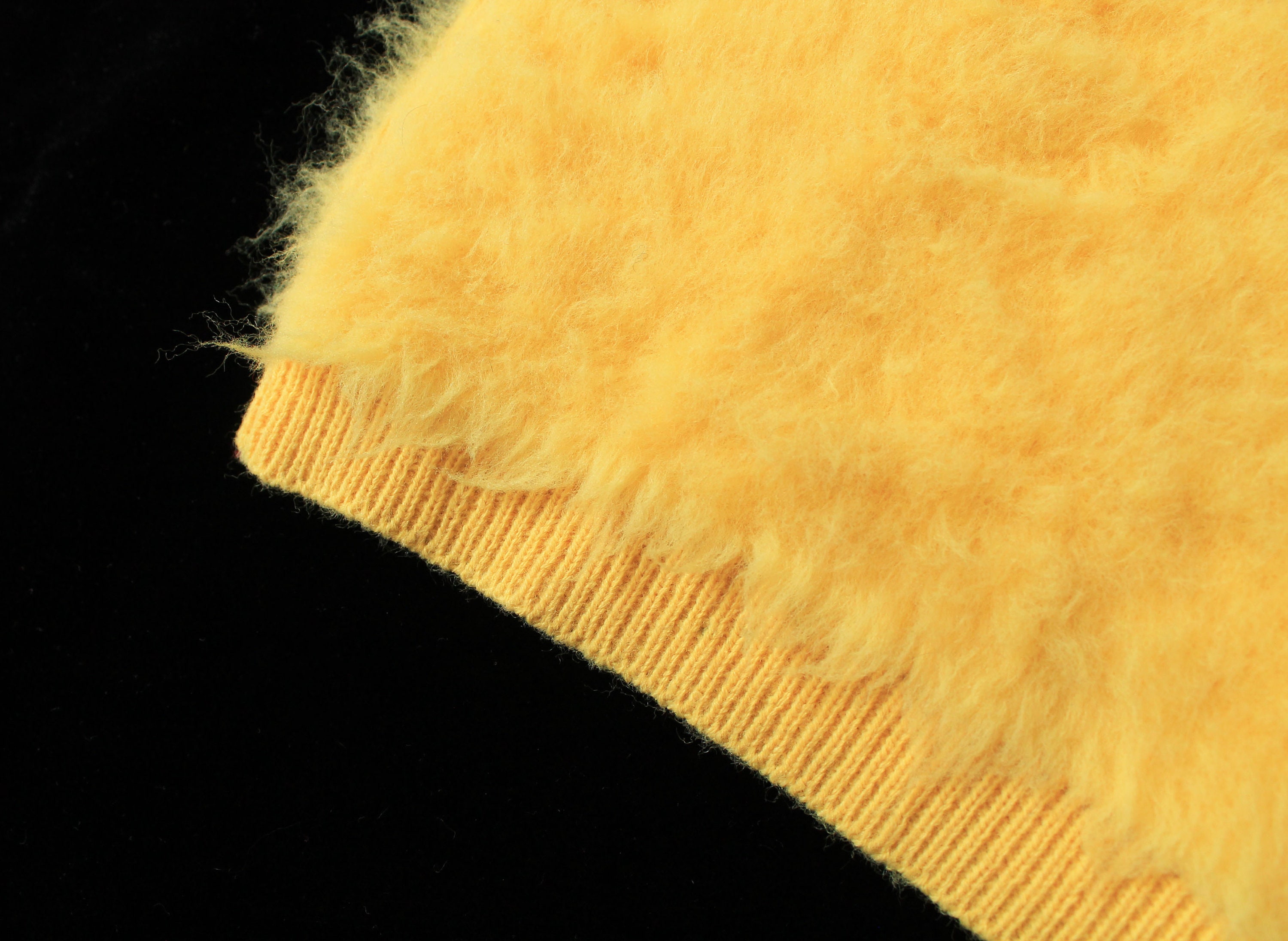 1950s Sweater / 50s FUZZY Bright YELLOW Knit Cardigan Sweater Button ...