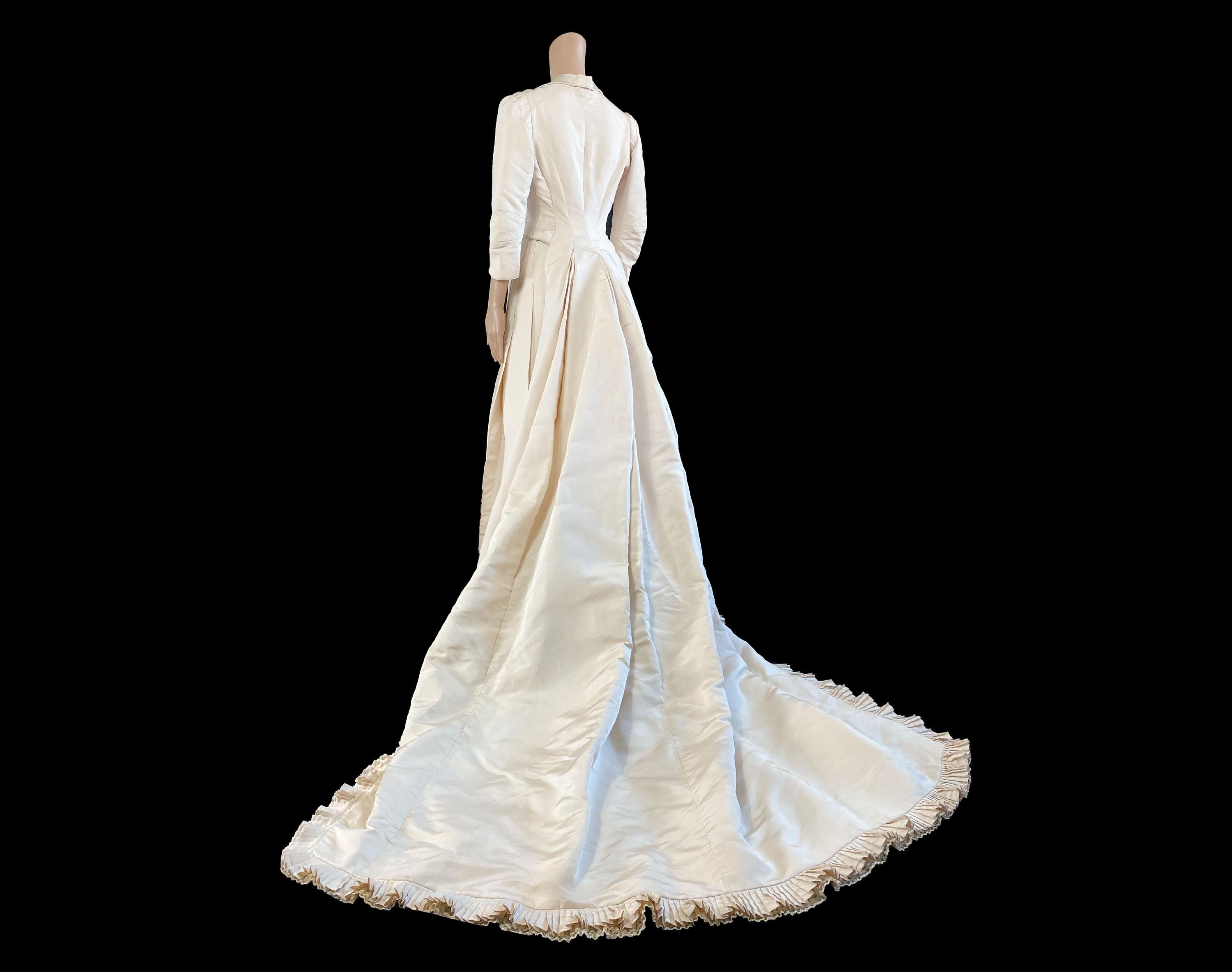 Rare 1880s Bridal Gown / Antique Victorian Wedding Dress / Train - Etsy