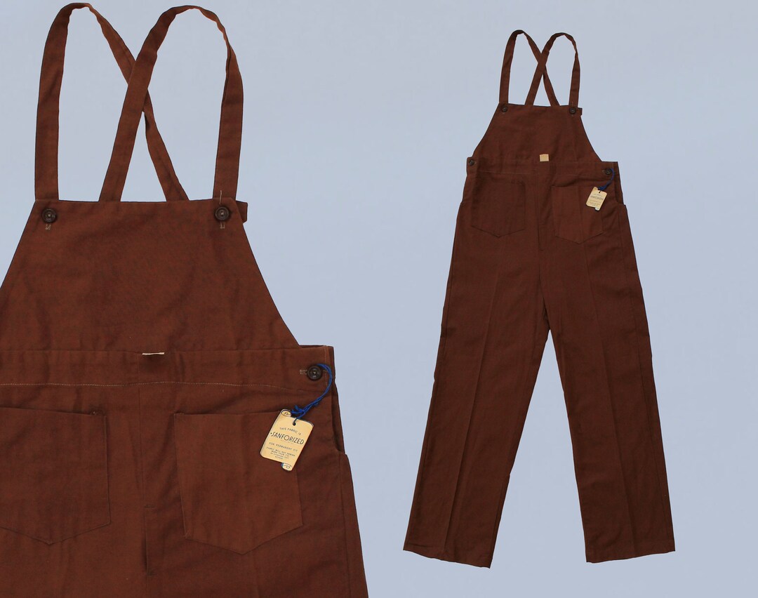 Rare! 1940s Overalls / 30s- 40s DEADSTOCK Women's Jumpsuit / Workwear ...