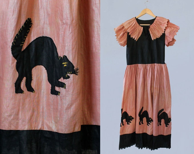 RESERVED Rare! Antique Halloween Costume / 1920s Cotton Halloween Dress ...