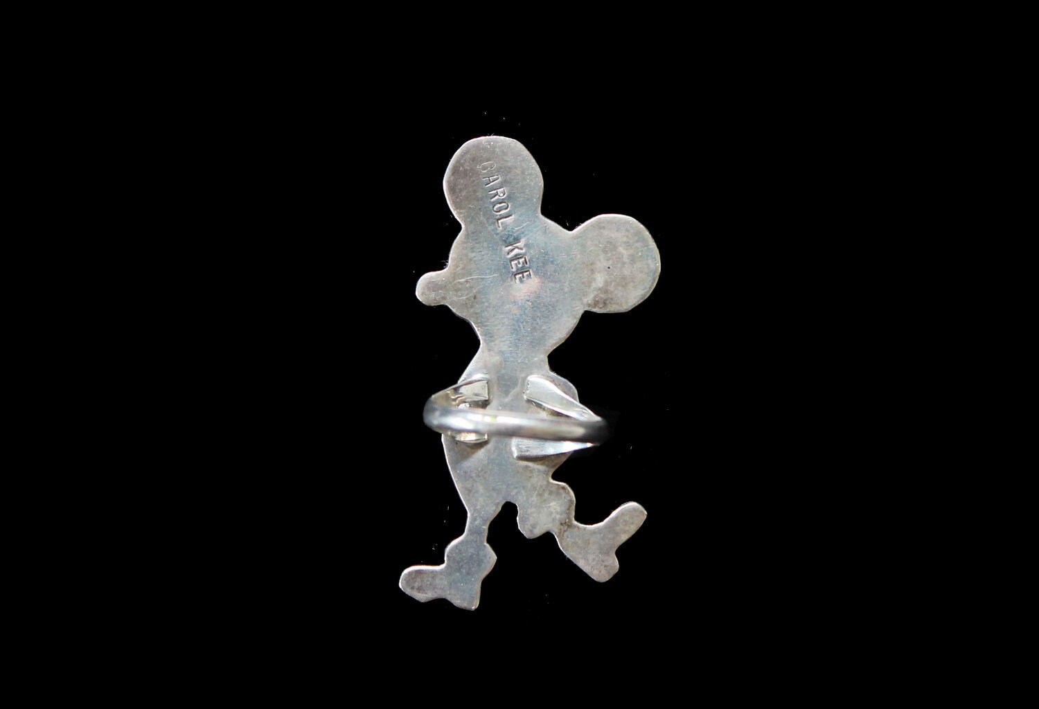 Mickey Mouse Zuni Ring / Native American Southwest ZUNITOON Inlaid ...