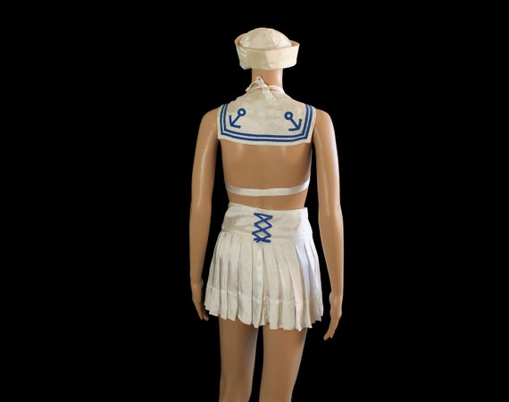 1930s Stage Outfit / 20s 30s Nautical Satin Middy Bra… - Gem