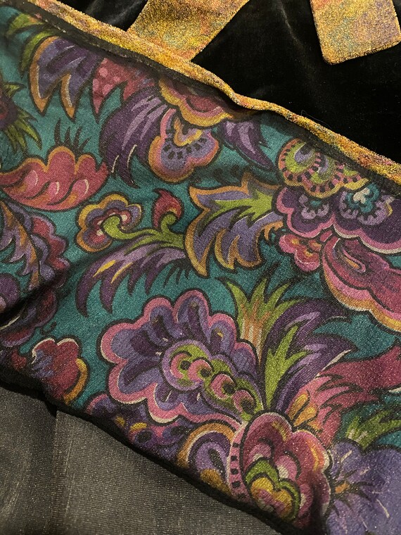 1920s Dress / 20s Metallic Lame and Black Cotton Velv… - Gem