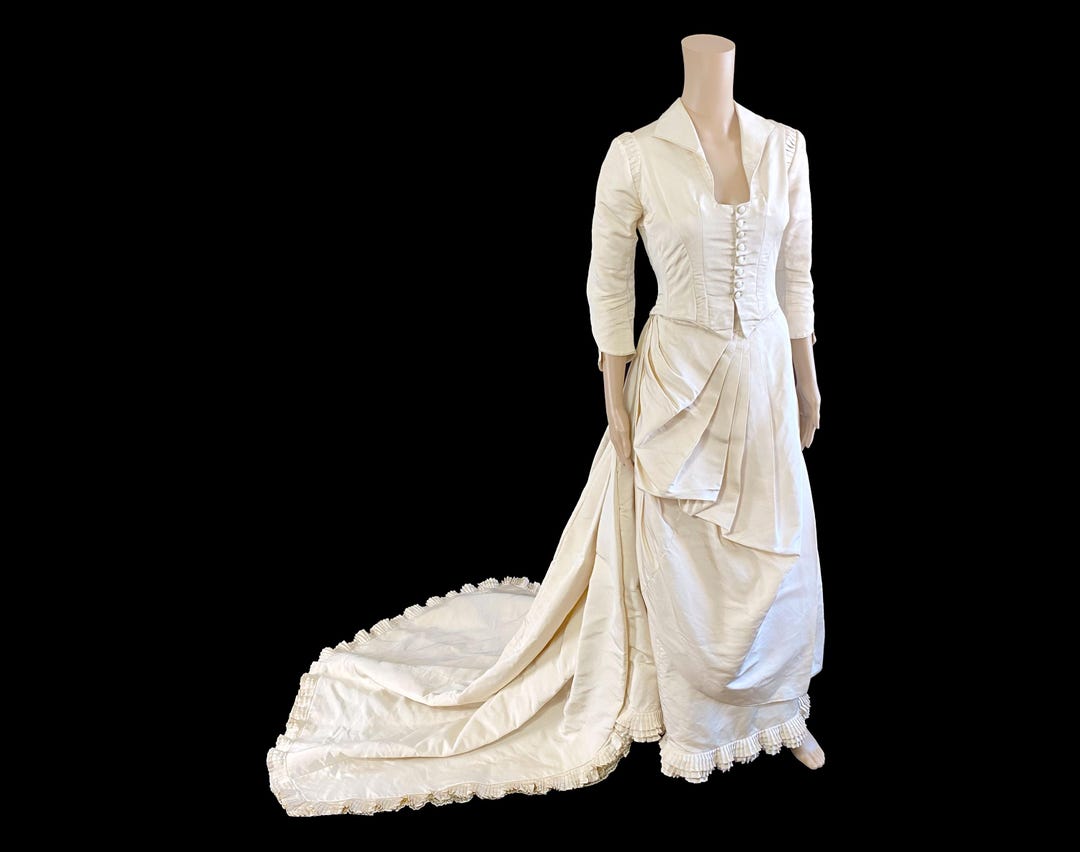 Rare 1880s Bridal Gown / Antique Victorian Wedding Dress / Train - Etsy