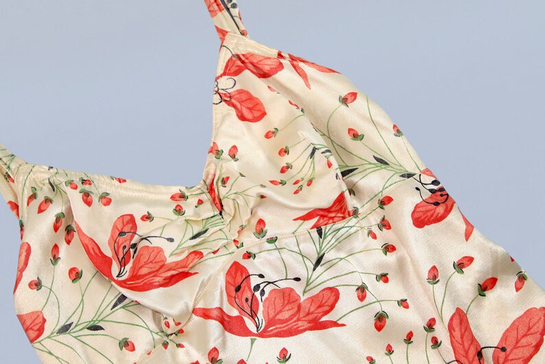 1940s Satin Swimsuit / 40s Satin Tie Back Bather Lilies - Etsy