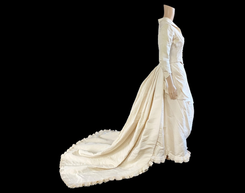 Rare 1880s Bridal Gown / Antique Victorian Wedding Dress / Train - Etsy