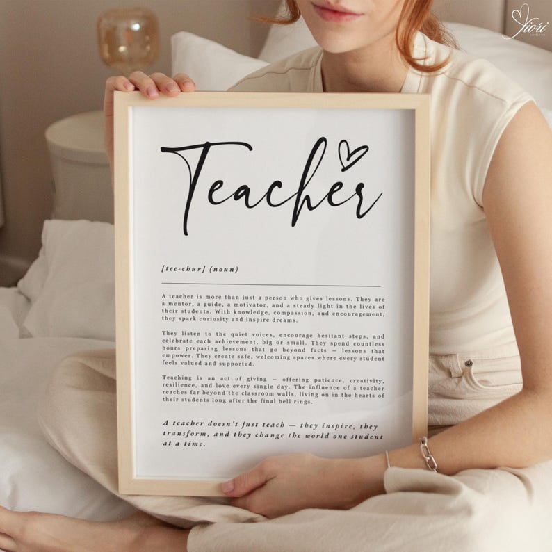 Editable Teacher Definition, Printable Teacher Appreciation Gift ...
