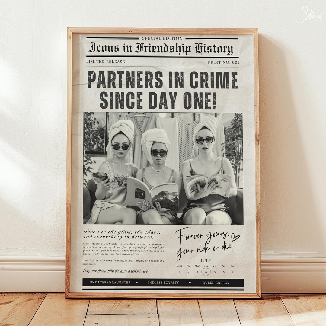 Custom Best Friends Newspaper Template, Birthday Gift for Best Friend ...