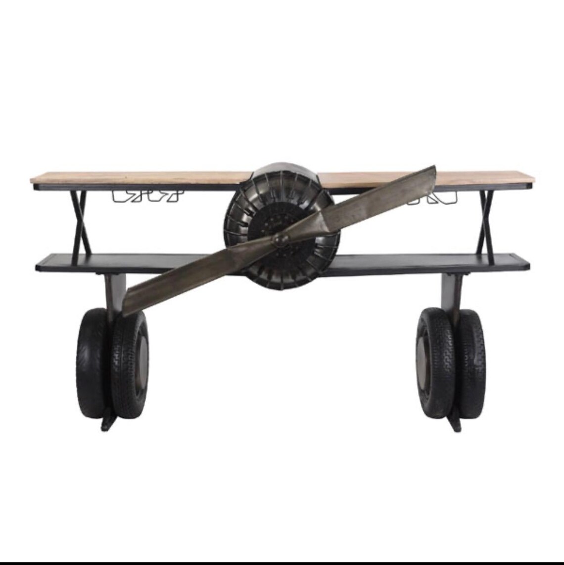 Vintage Airplane Propeller Bar Console – Industrial Aviation Bar Table ...