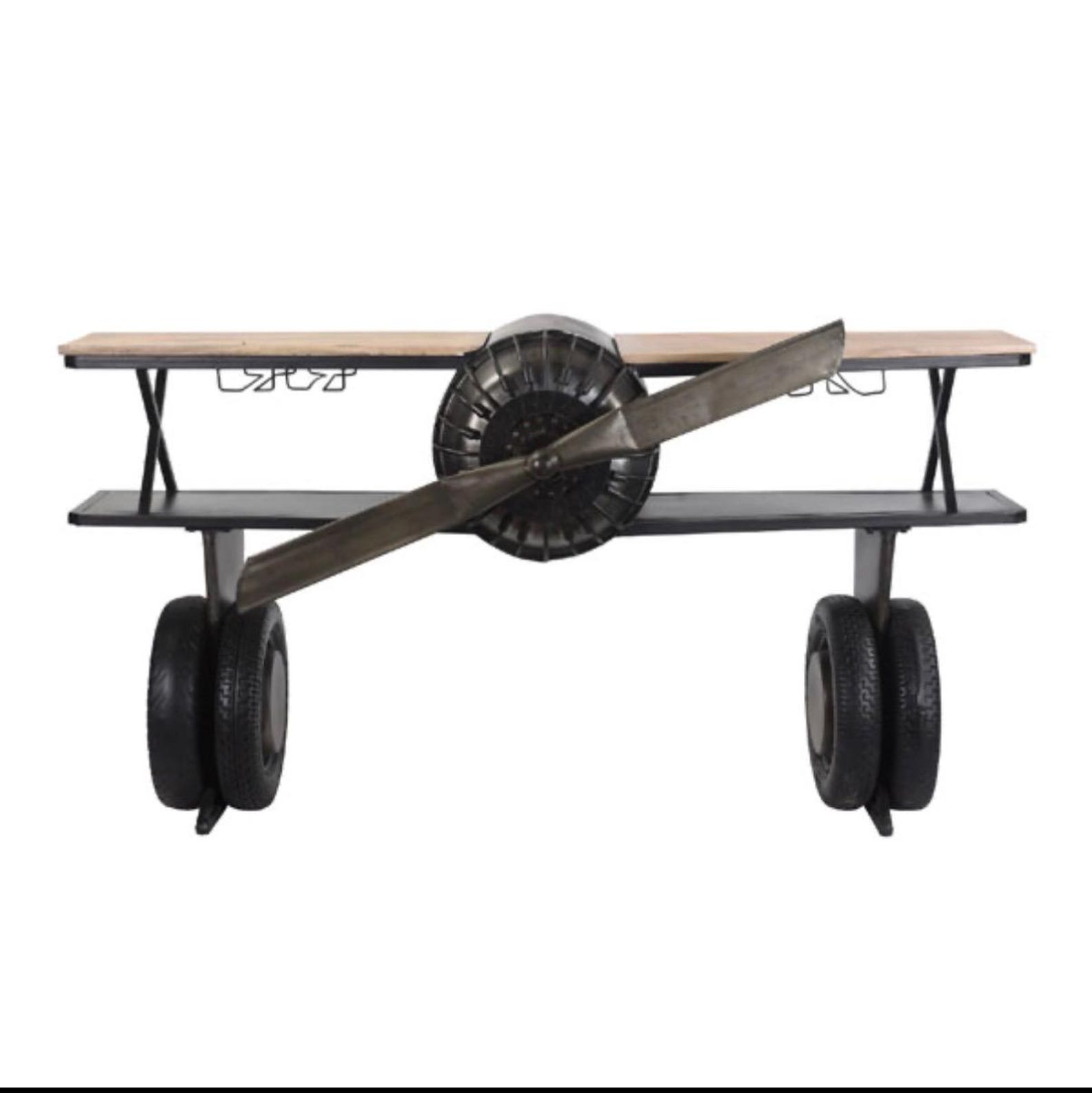 Vintage Airplane Propeller Bar Console – Industrial Aviation Bar Table ...
