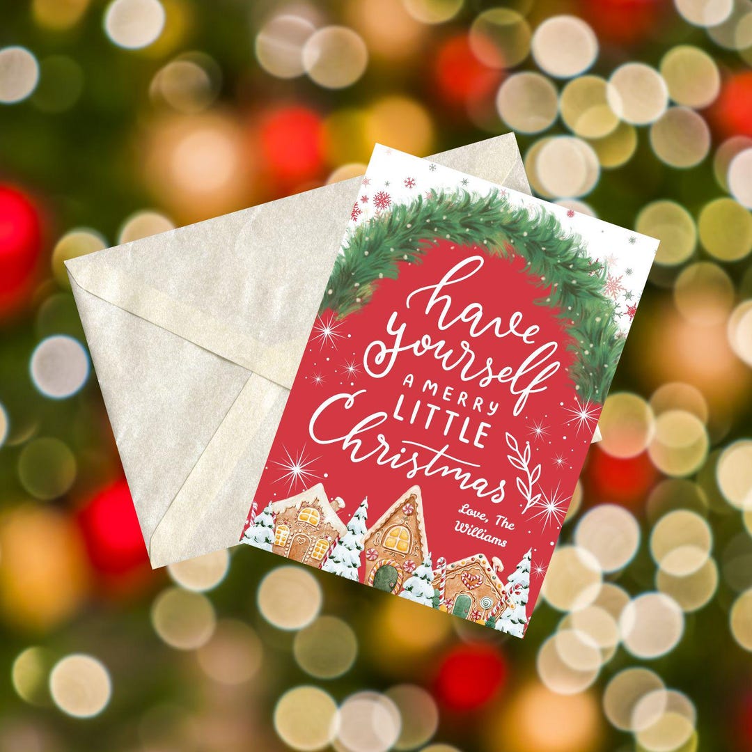 Editable Christmas Card Template: Elegant Holiday Design (5x7 Inches ...