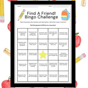 Back to School Bingo for Kids | School Icebreaker | Classroom Activity ...