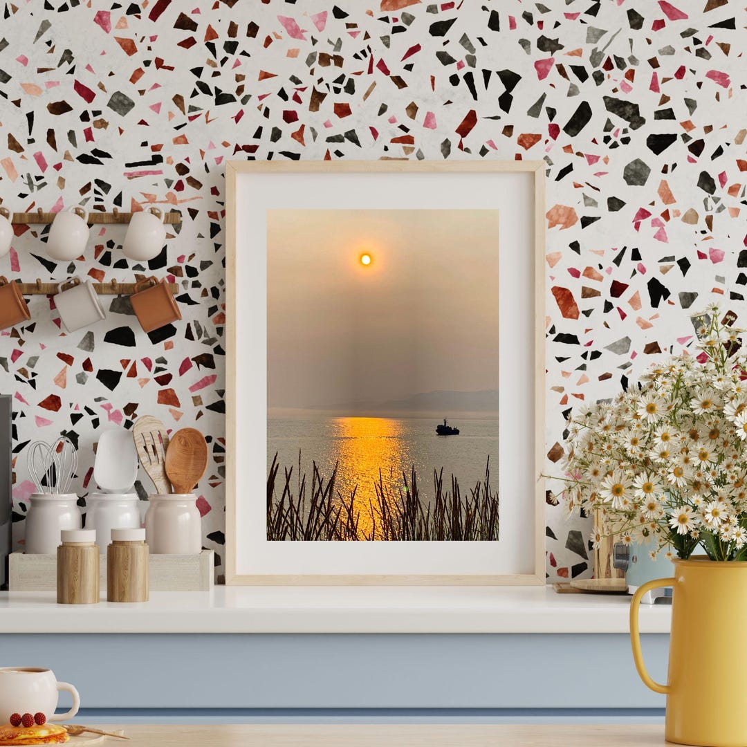 Homer Sunrise Photography Print Golden Sun Over Water Wall Art, Coastal ...