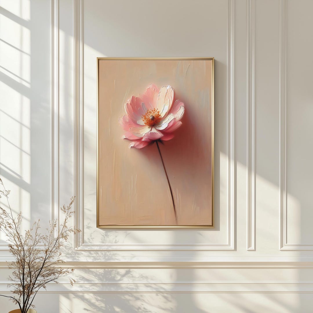 Pink Flower Nursery Wall Art, Pastel Floral Print for Baby Girl Room ...