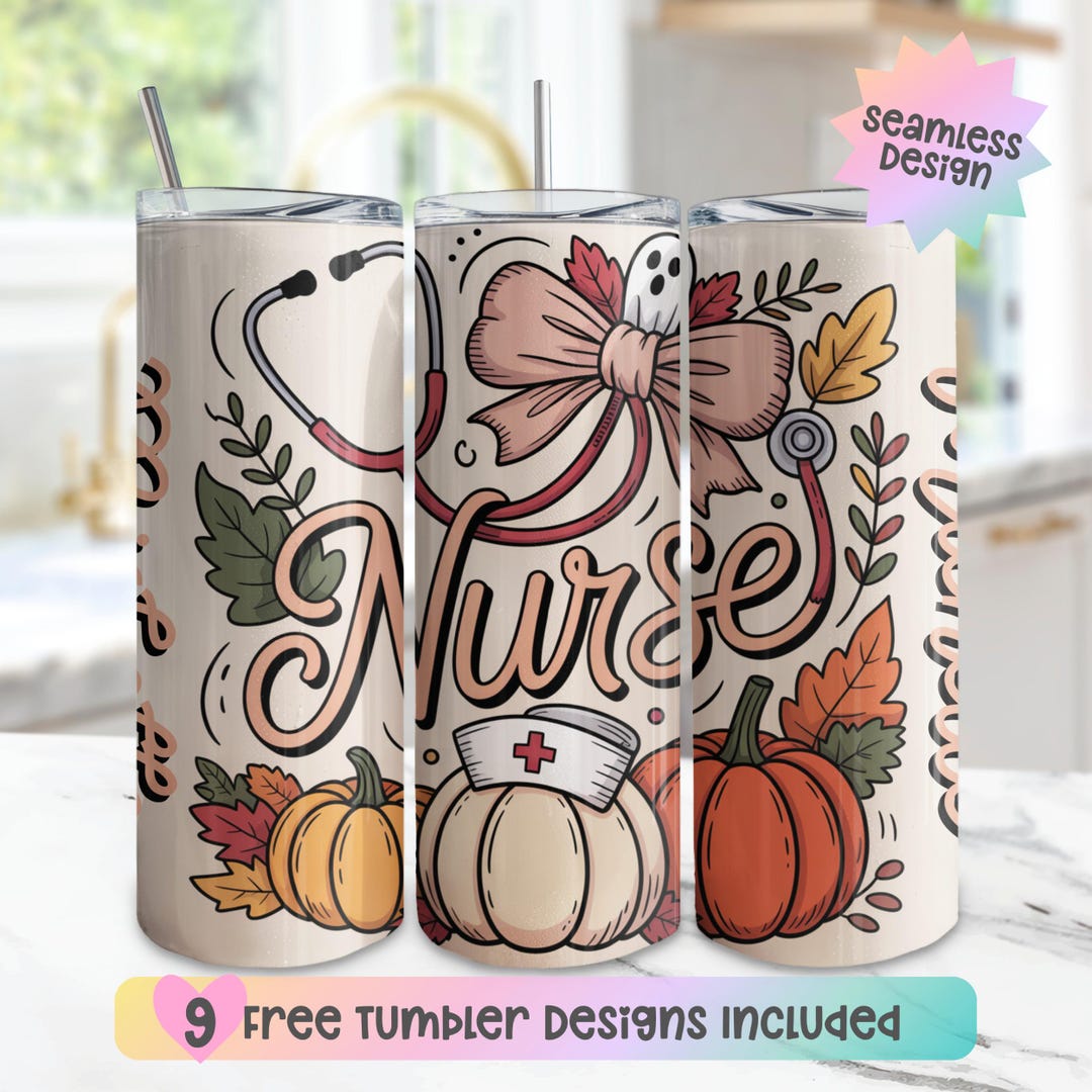 Nurse Fall Tumbler Wrap PNG, Halloween Stethoscope Design, Spooky ...