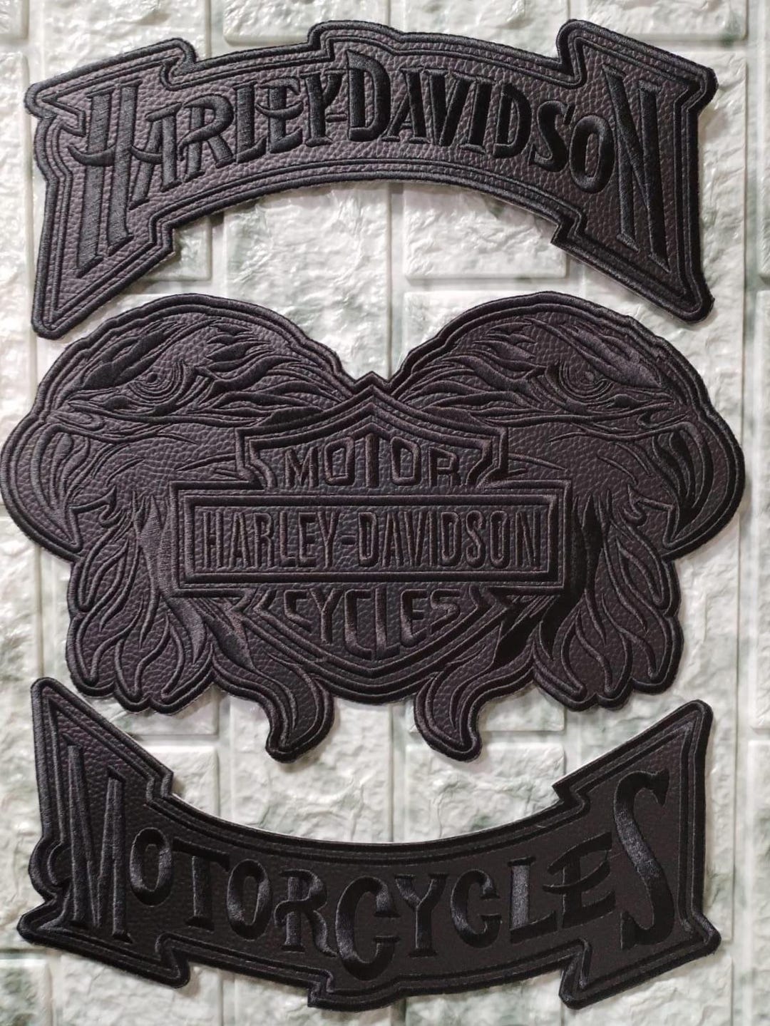 Harley Davidson Patches in Black Riders Style, Black Eagles + Black ...