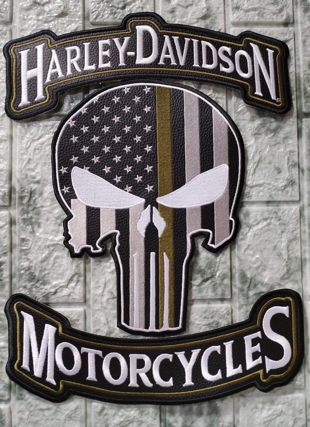 Harley Davidson Patches With a Military Skull and Military-style ...